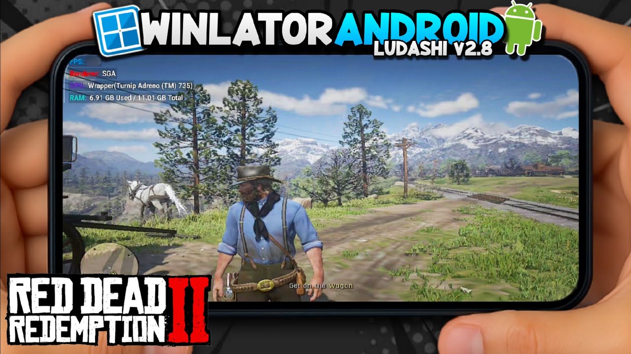 RED DEAD REDEMPTION 2 on Android Winlator Ludashi v2.8 Gameplay Test ...
