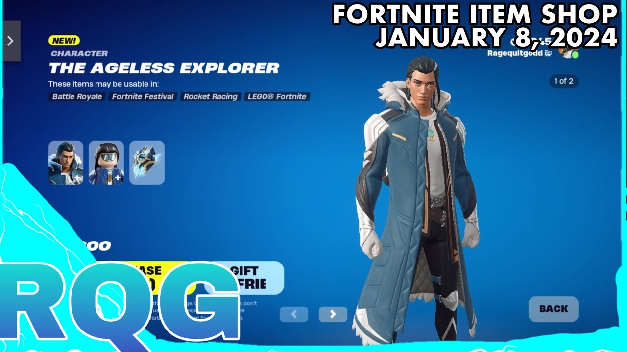 “NEW” AGELESS EXPLORER IS FINALLY HERE! FORTNITE ITEM SHOP (January 8 ...
