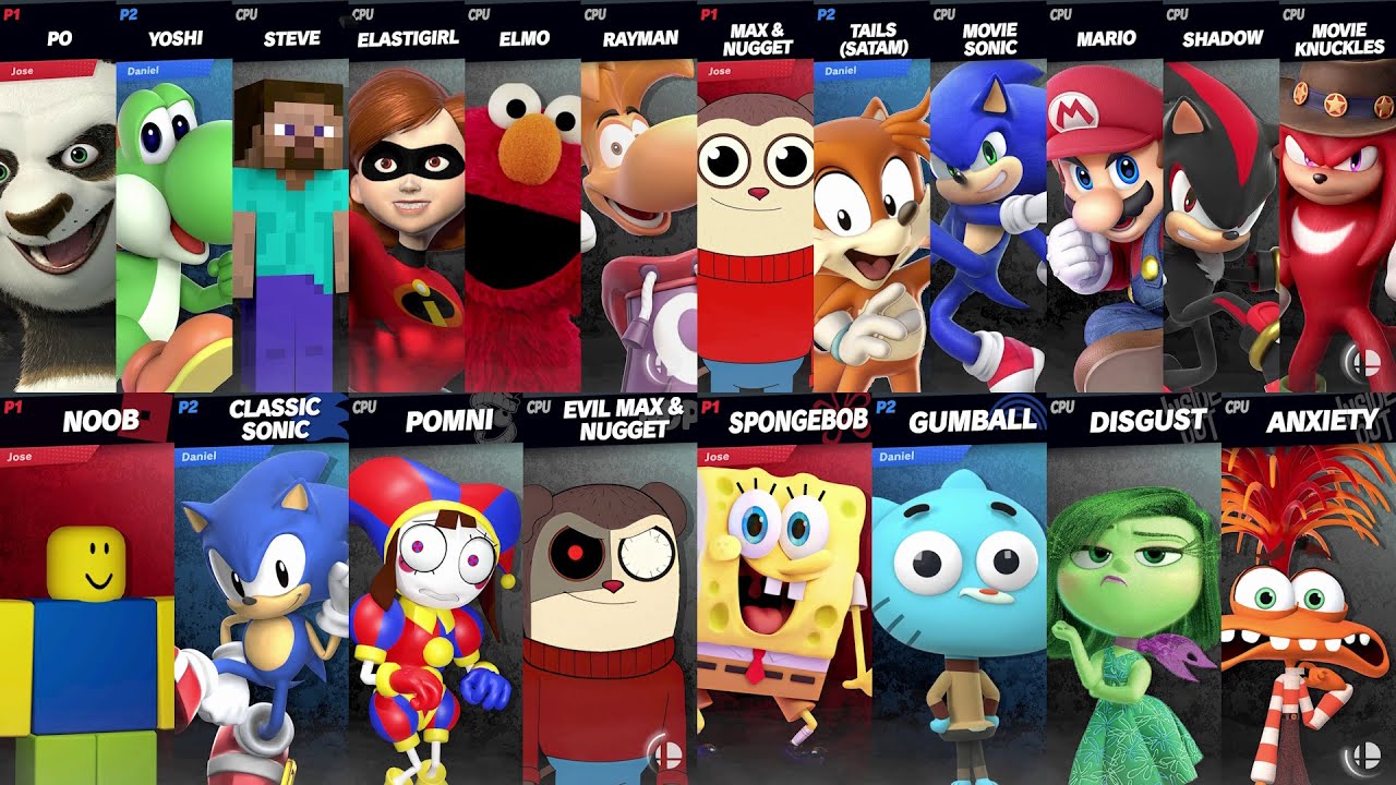 Sonic vs Mario vs Knuckles vs Tails vs Shadow vs Max | Steve vs Rayman ...