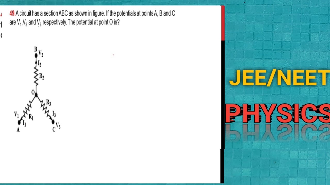 A circuit has a section ABC as shown in figure. If the potentials at ...