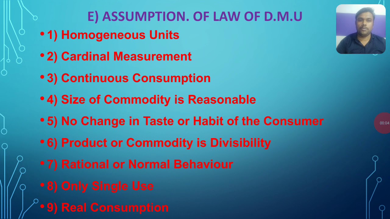 Assumption of law of DMU - YouTube