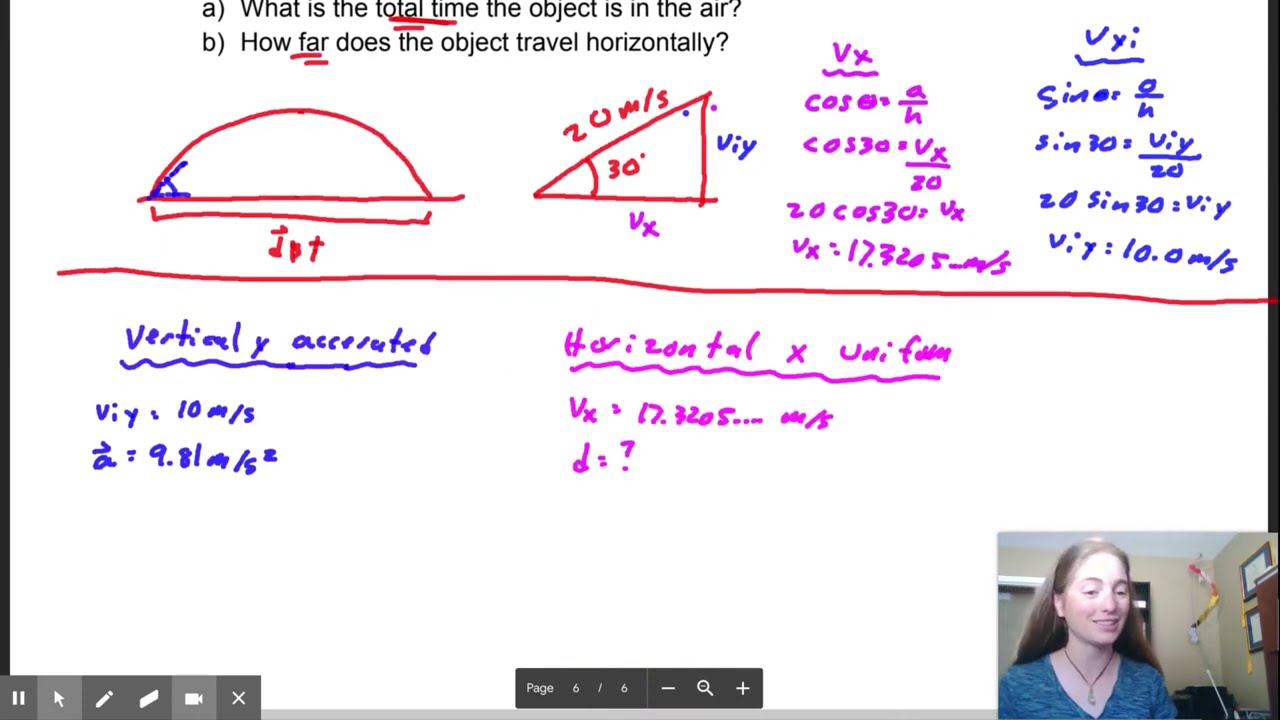 #13 Physics 20: Projectile Motion Part 2- Objects Thrown at an angle ...