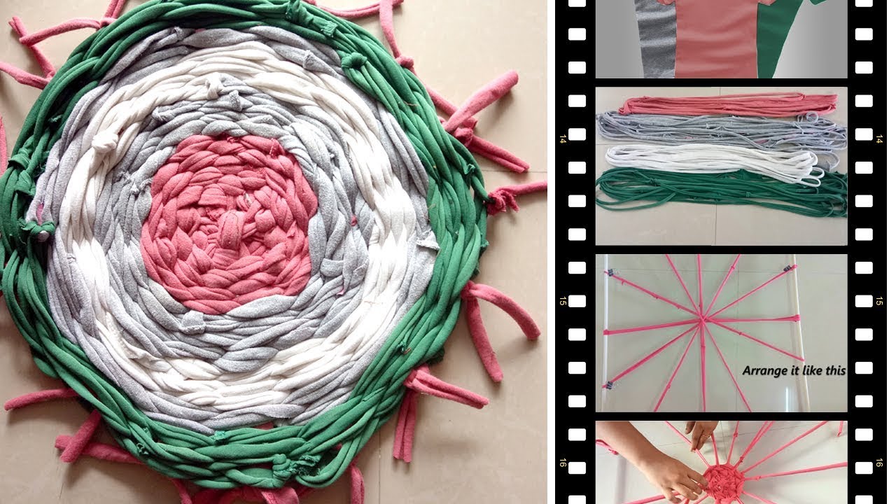 DIY - Easy t-shirt rug - YouTube
