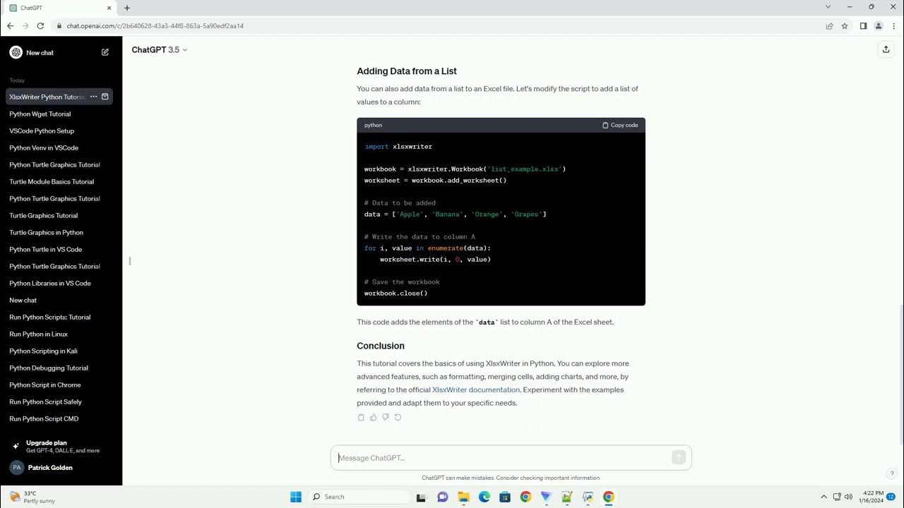how to use xlsxwriter in python - YouTube