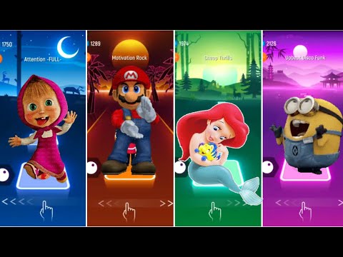 Masha and the Bear vs Mario vs The Little Mermaid vs Minion - Tiles Hop ...