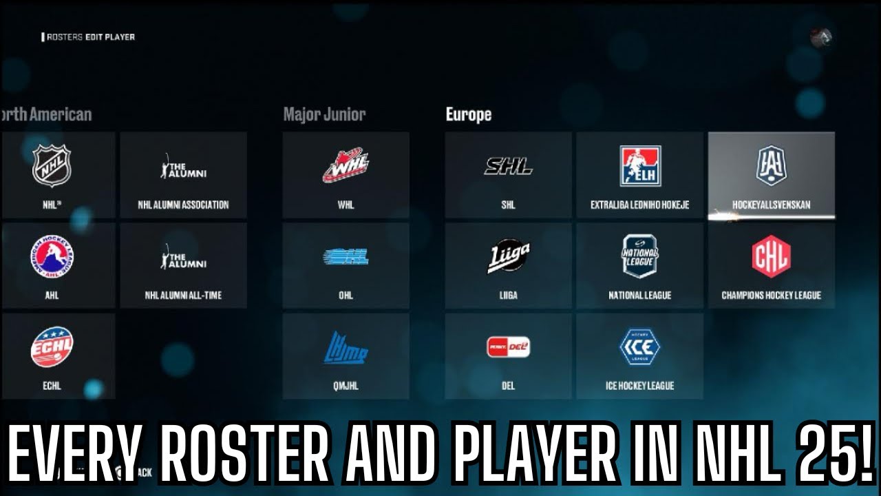 EVERY ROSTER AND PLAYER IN NHL 25 - YouTube