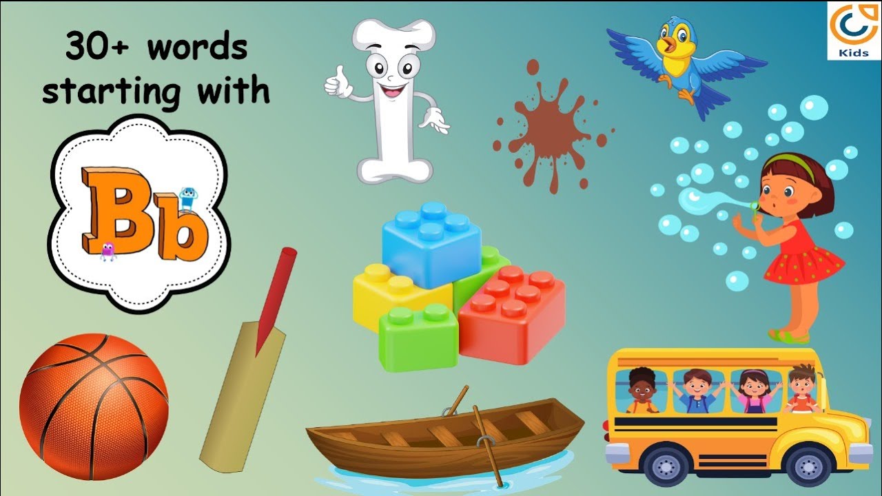 Words starting with Letter Bb | Phonics letter Bb | alphabet Vocabulary ...