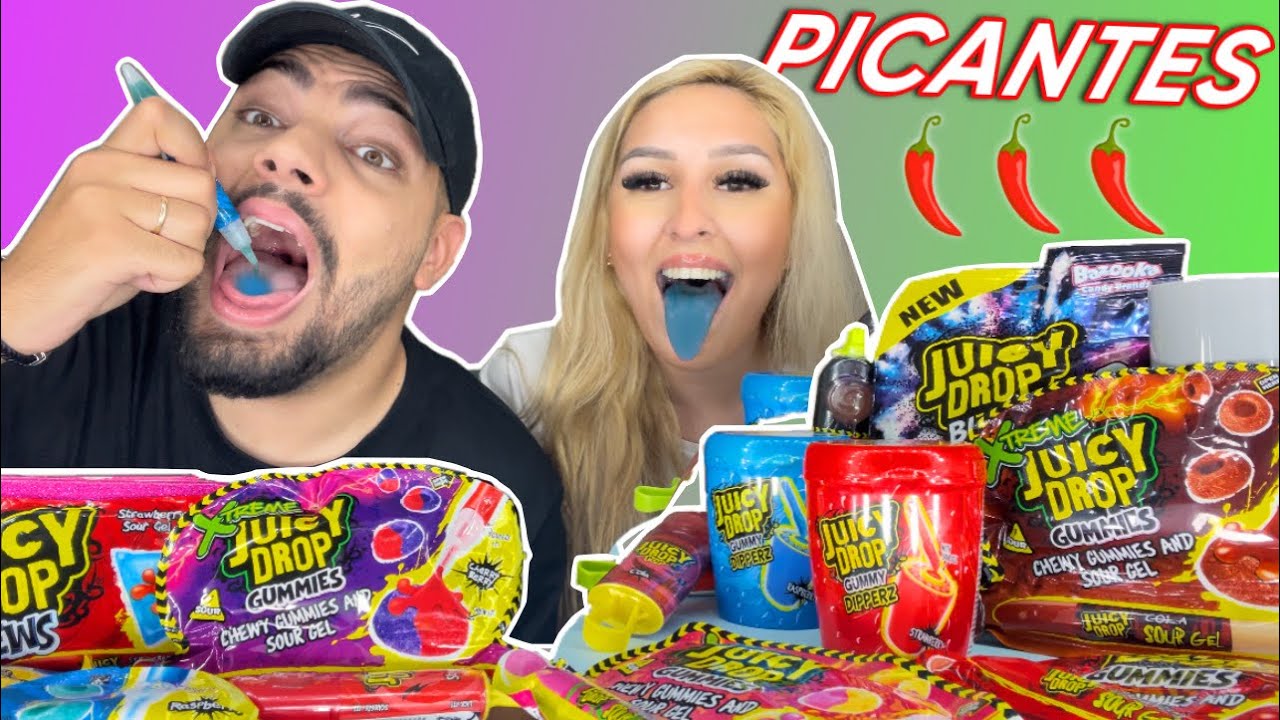 PROBAMOS TODAS LAS CHUCHES PICANTES DE JUICYDROP 🌶 | AARÓN ESCUDERO ...