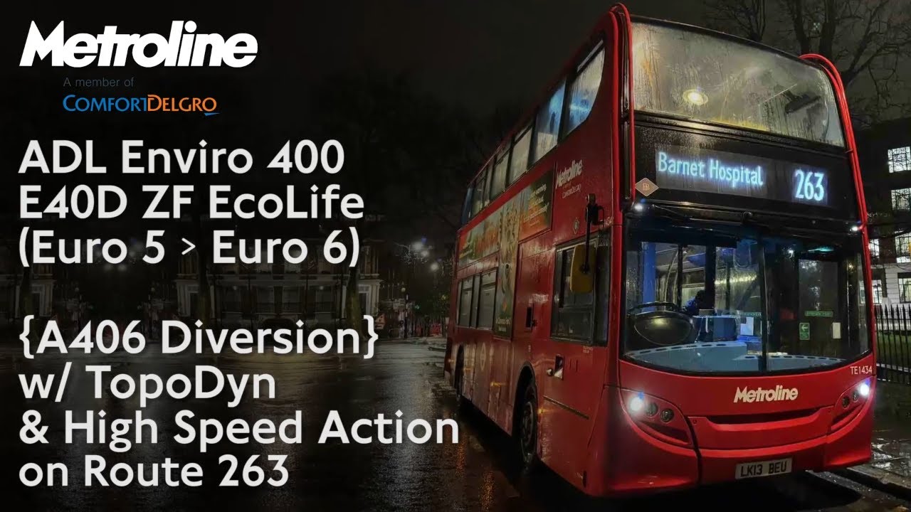 {A406 Diversion} Limp Metroline Enviro 400 ZF w/ TopoDyn & High Speed ...