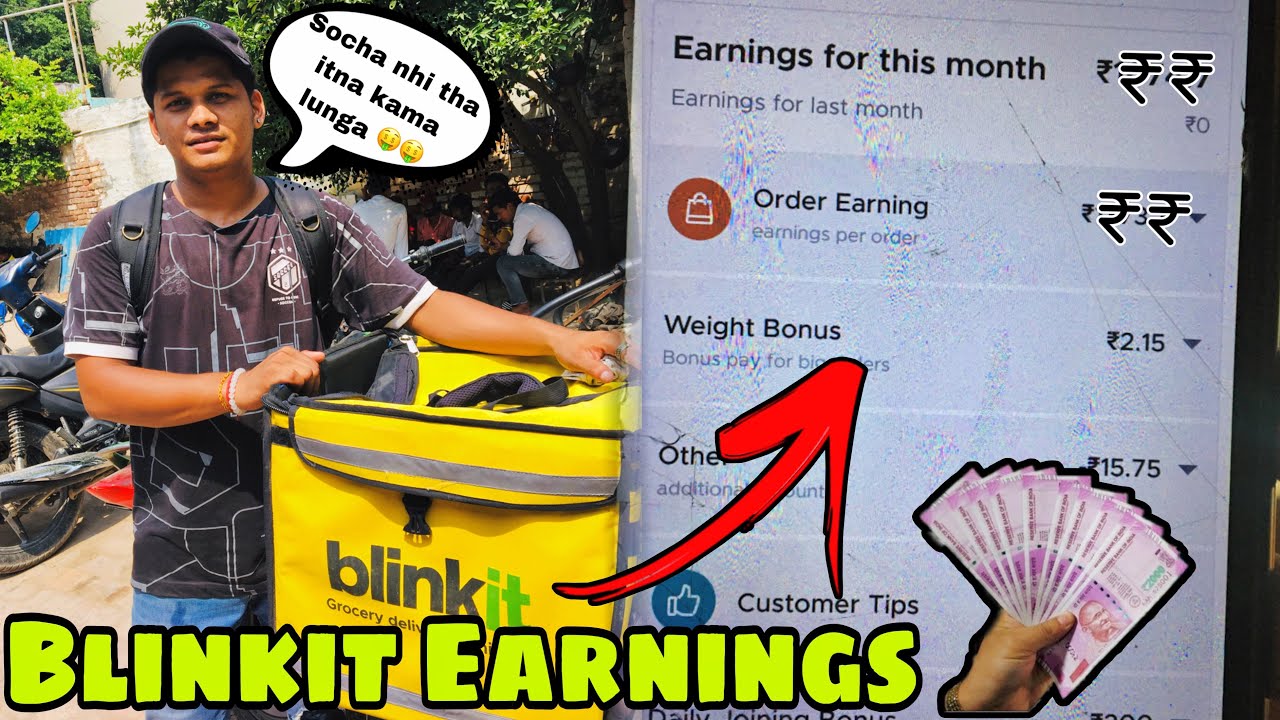 One day Earning 💵of Blinkit Delivery boy// unexpected money 🤑🤑 - YouTube