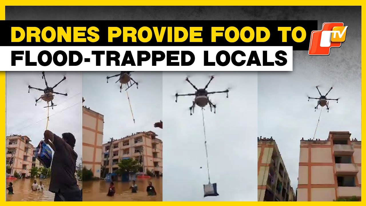 Andhra Pradesh Floods: Drones Provide Food To Locals Trapped In Their ...