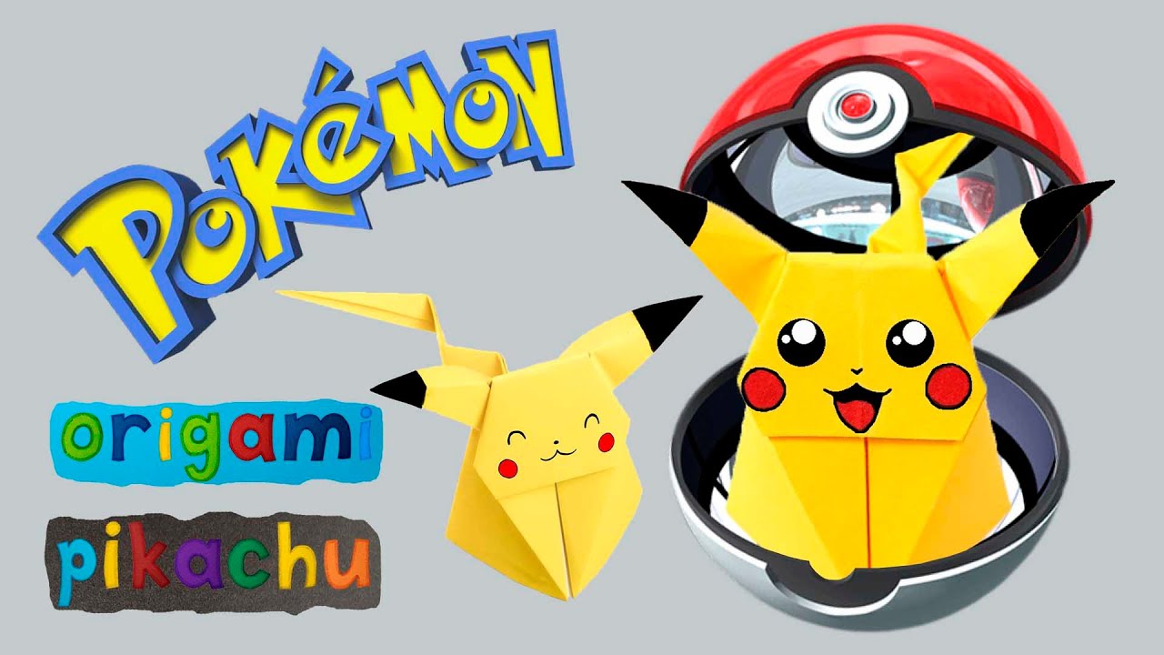Origami Pikachu Tutorial ★ Pokemon DIY - YouTube