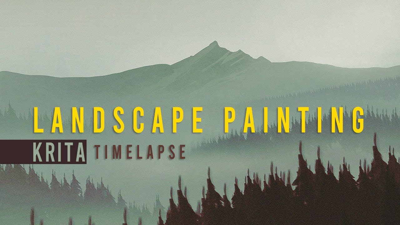 How to paint a Digital Landscape w/ Only 2 Brushes in Krita for Beginners - YouTube