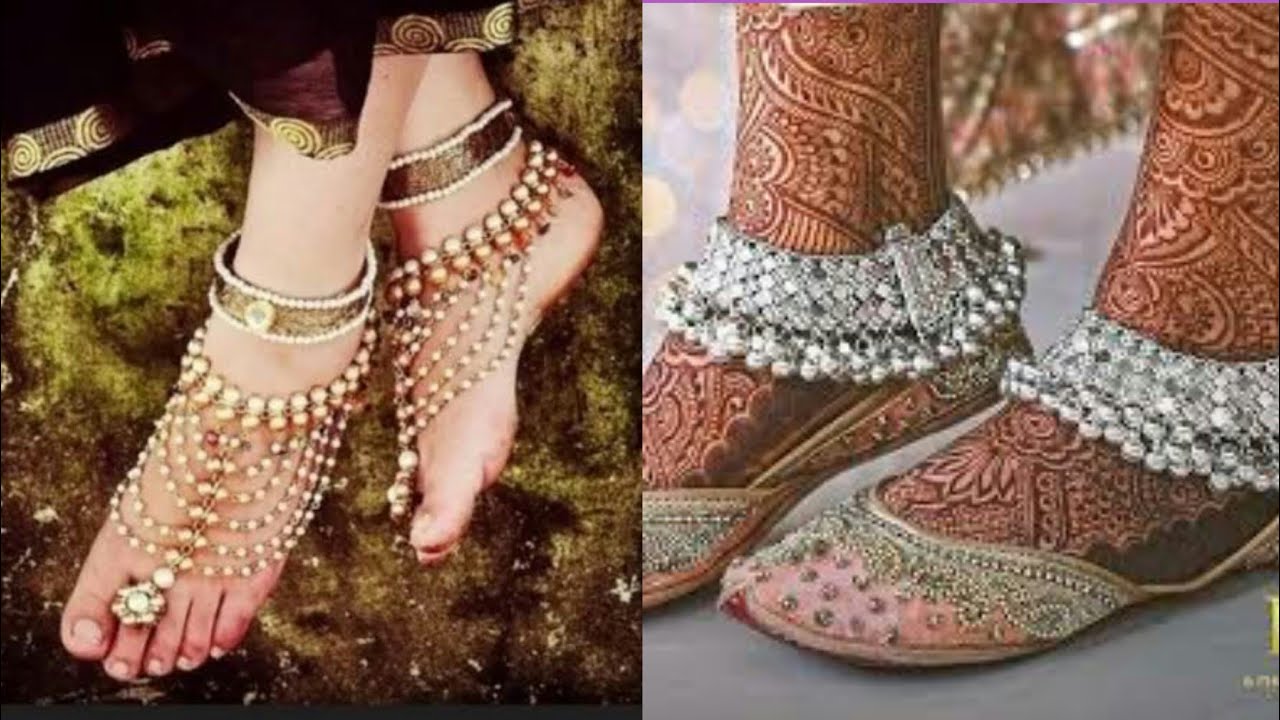 UNIQUE BRIDAL ANKLET DESIGNS COLLECTION SILVER JEWELLERY FOR WOMEN ...