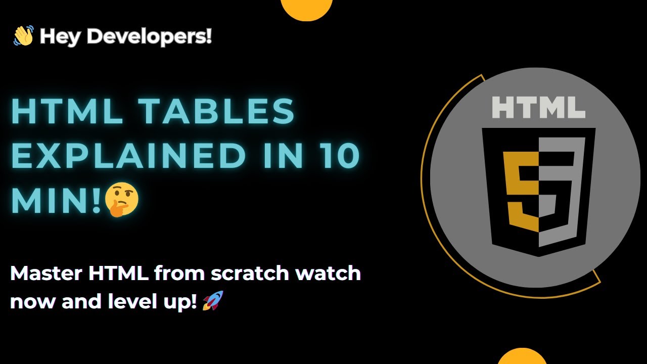 HTML Tutorial for Beginners 09 – Master HTML Table Tag in 10 Minutes ...