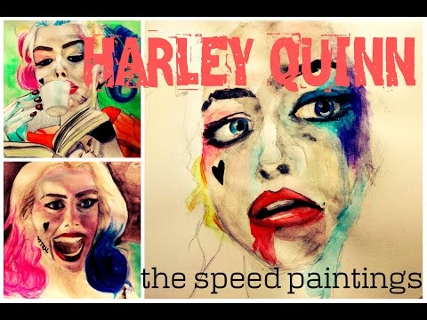 HARLEY QUINN:  3-In-1 Water Color Speed Painting