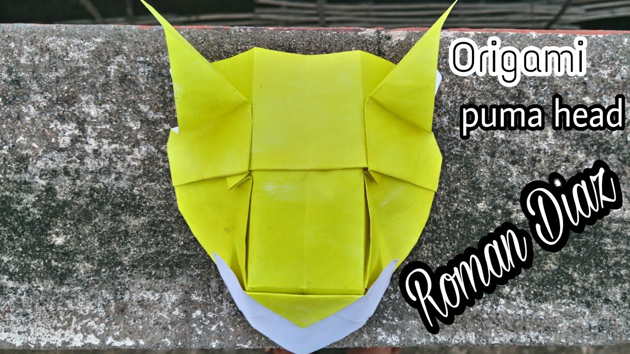 Origami puma head (Roman Diaz) - YouTube