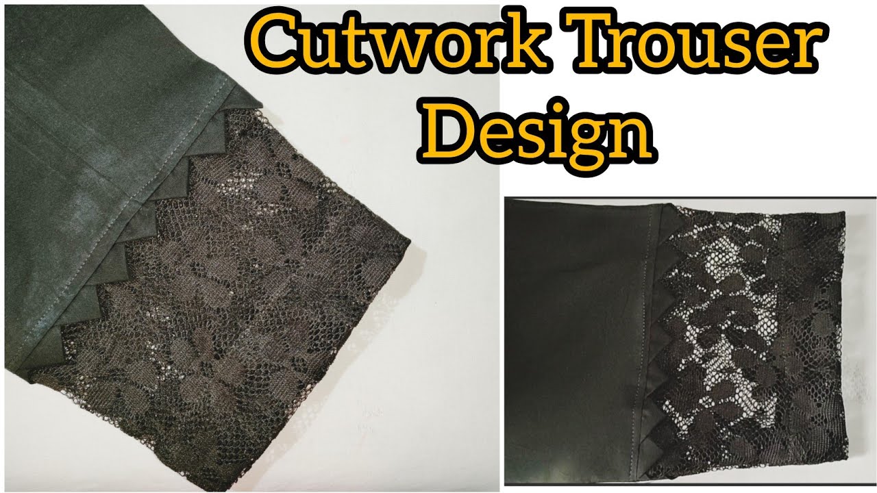 Net Trouser Design Cutting and Stitching tutorial|cutwork trouser ...