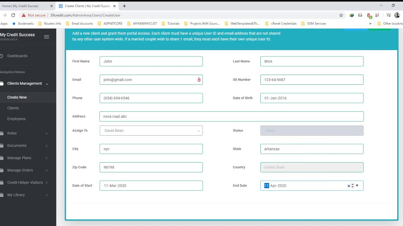 CRM Add New Client - YouTube