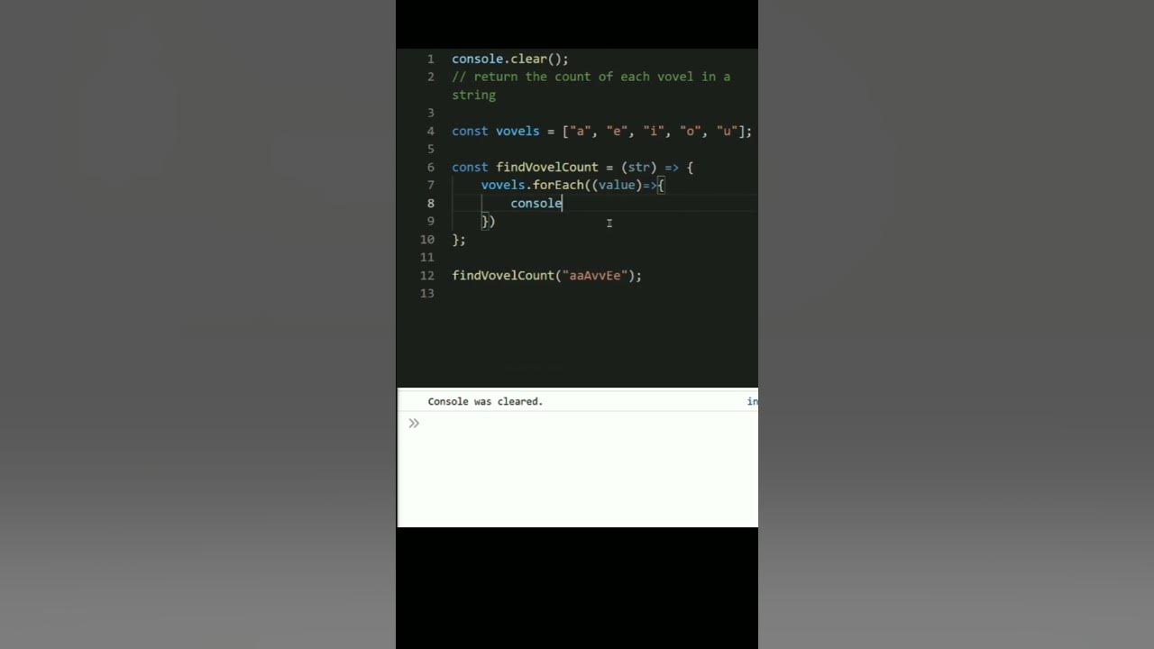 Vowel Count In A String Javascript Challenges Shorts Youtube