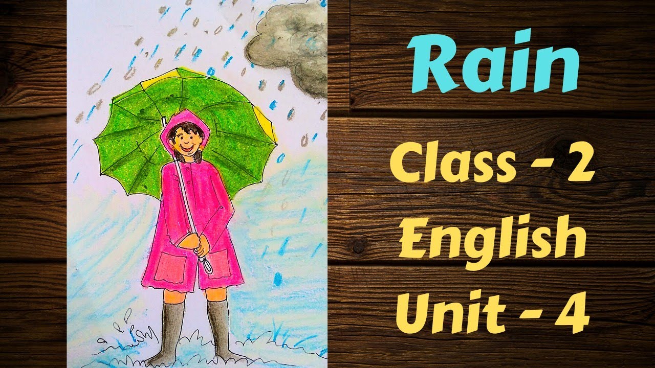 Rain poem drawing for class 2 ll how to draw rainy day ll scenary of ...