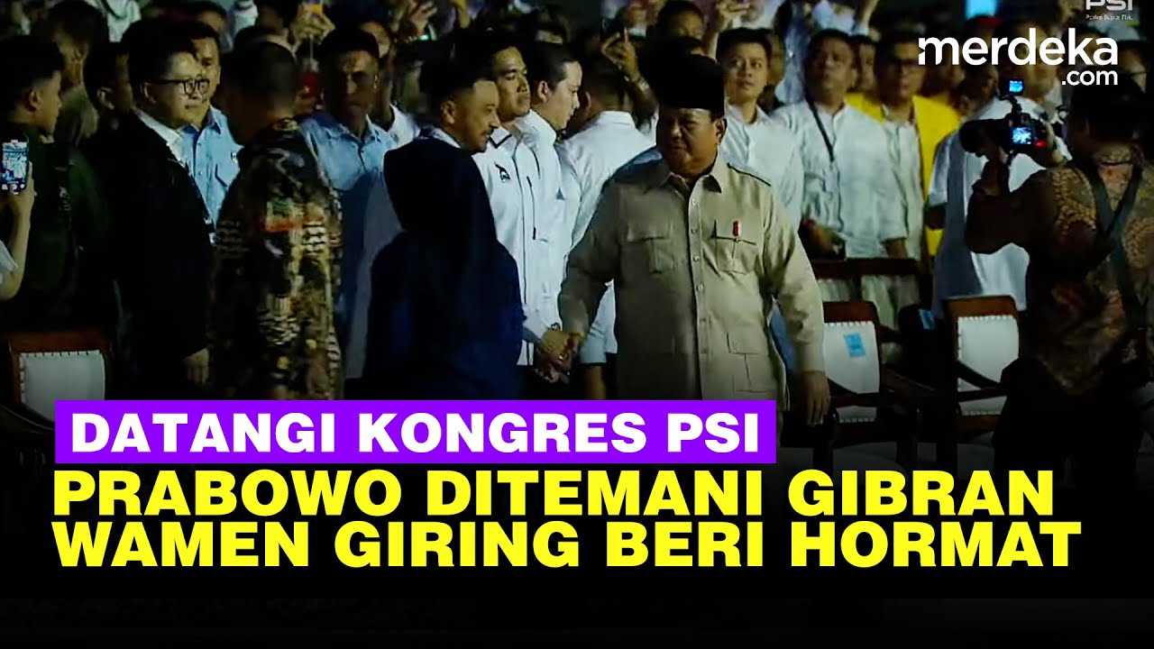 Detik-detik Prabowo Datangi Kongres PSI Ditemani Gibran, Giring ...