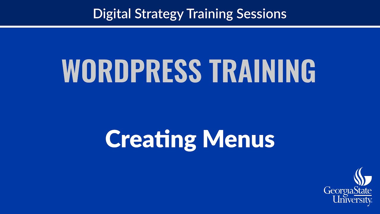 WordPress Training - Creating Menus - YouTube