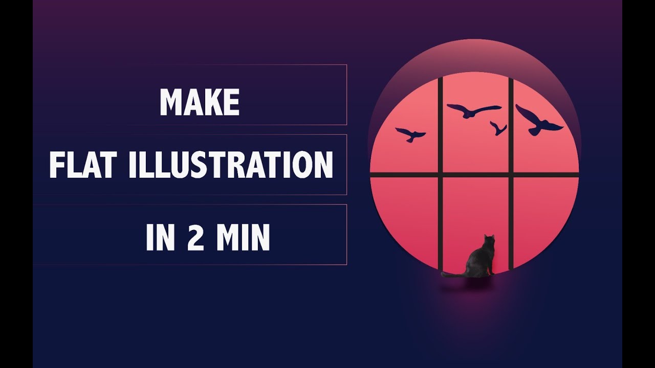 Flat illustration design || adobe illustrator || Aneeqa Graphics - YouTube