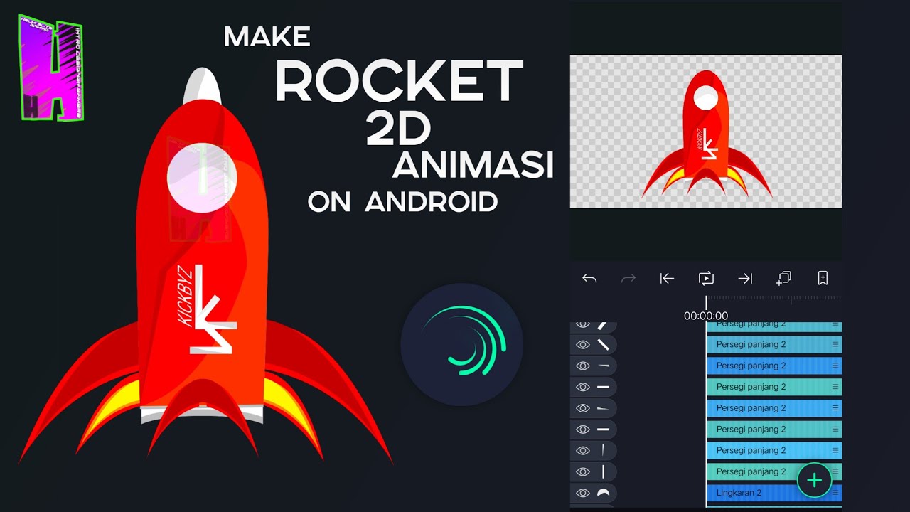 MAKE 2D ROCKET ANIMASI ON ANDROID - YouTube