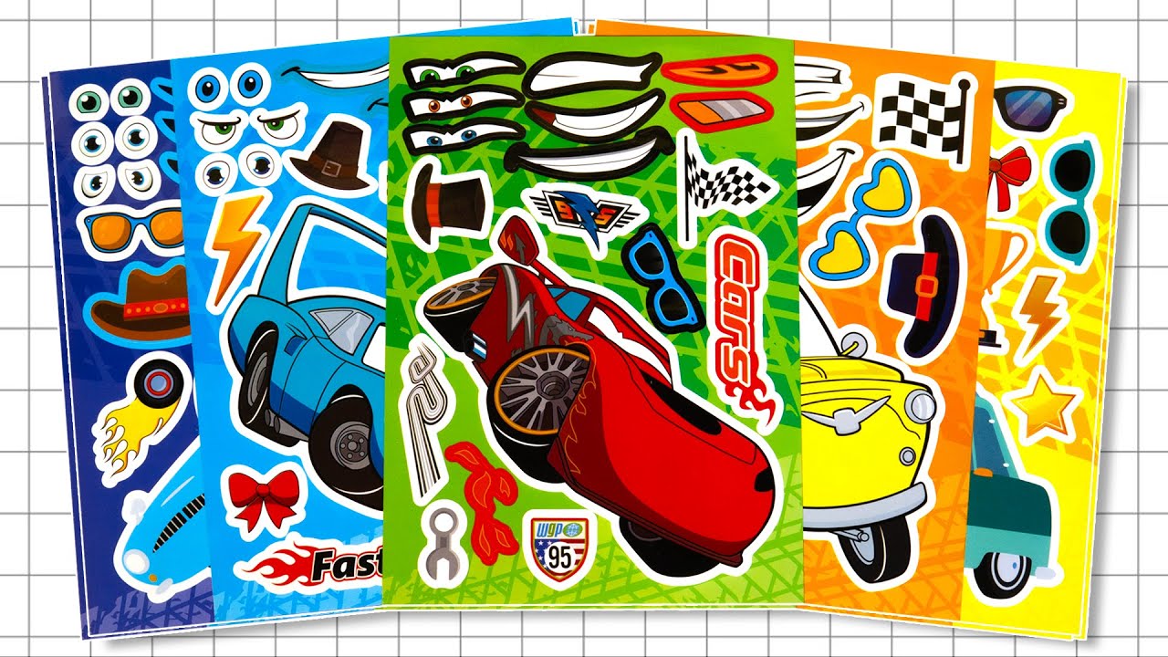 CARS STICKER BOOK MAKEOVER 🚗 | FUN ACTIVITIES WITH LIGHTNING MCQUEEN ...