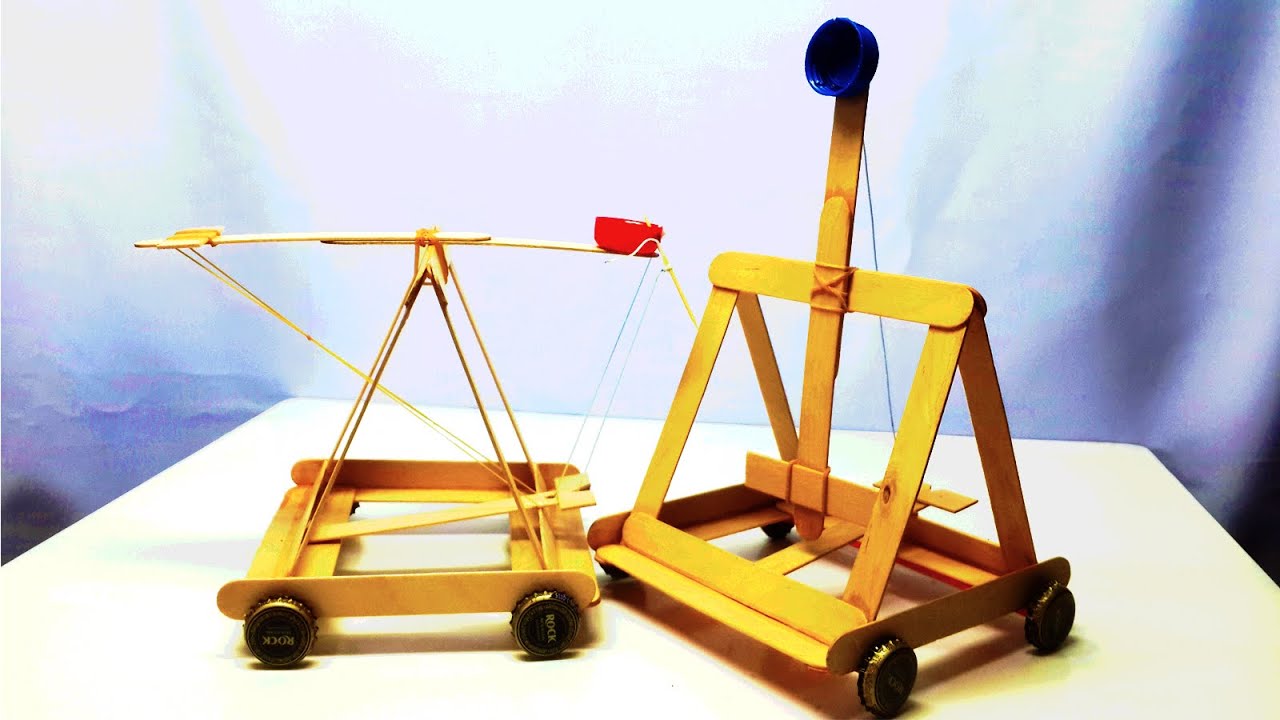 How to make a "Stone Throwing Toy v.1" with Popsicle sticks - YouTube