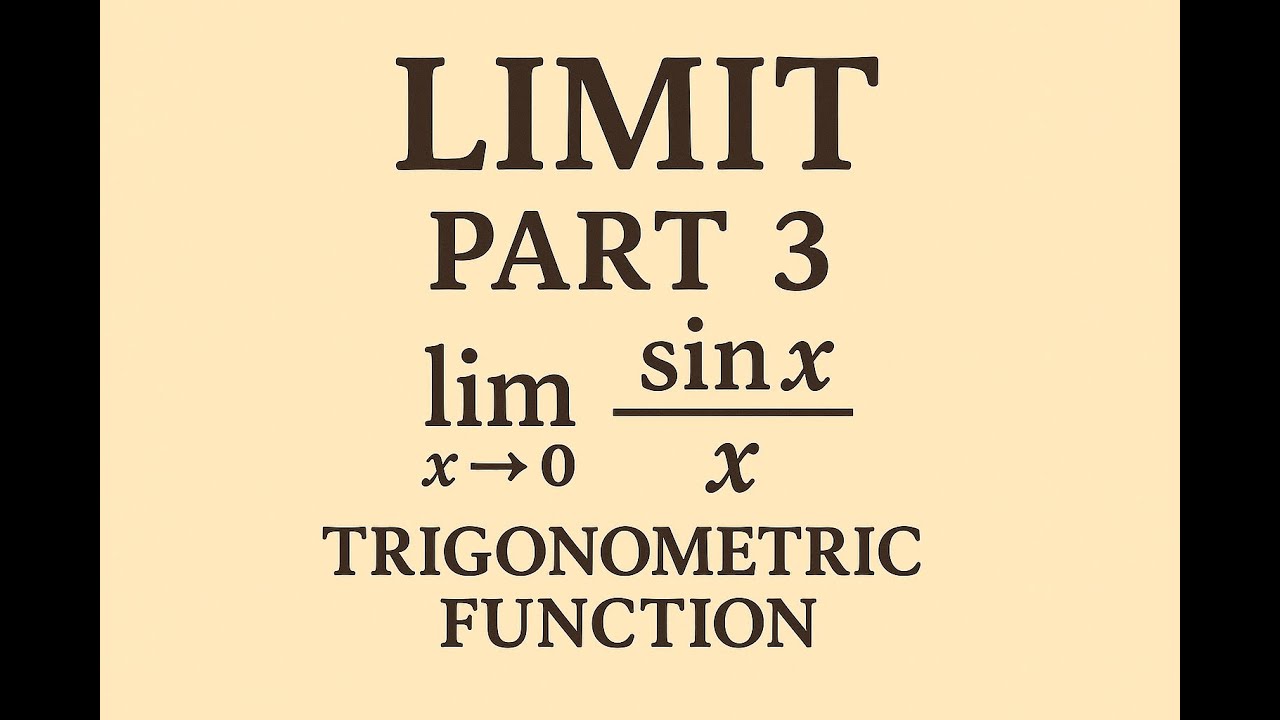 Limit Trigonometry Function - YouTube