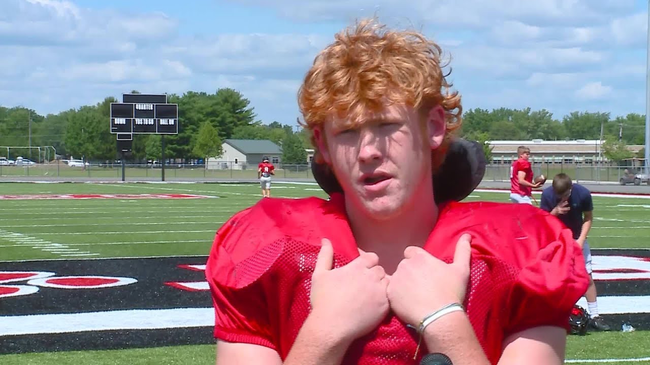 Griffin Morgan full interview at Bluffton Tigers football practice on 8 ...