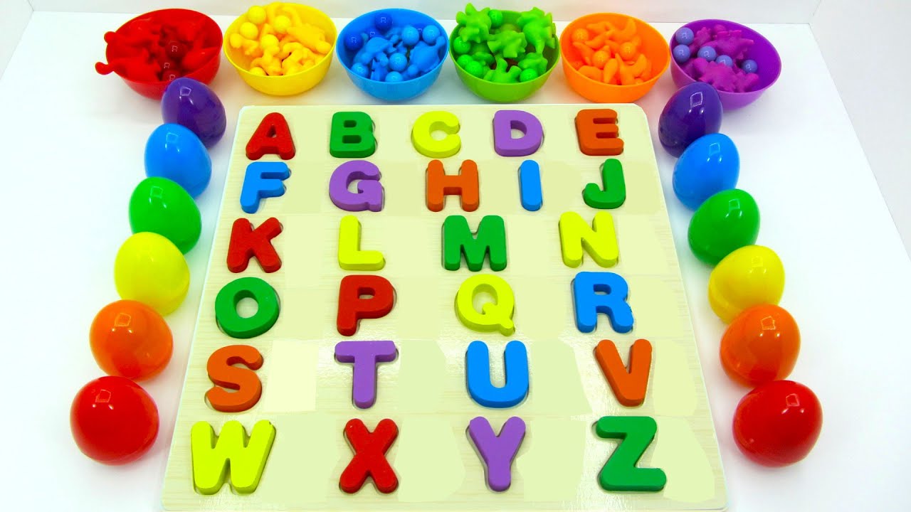 LEARN ABC WITH ABC PUZZLE AND SURPRISE EGGS | PRESHOOL TODDLER VIDEO ...