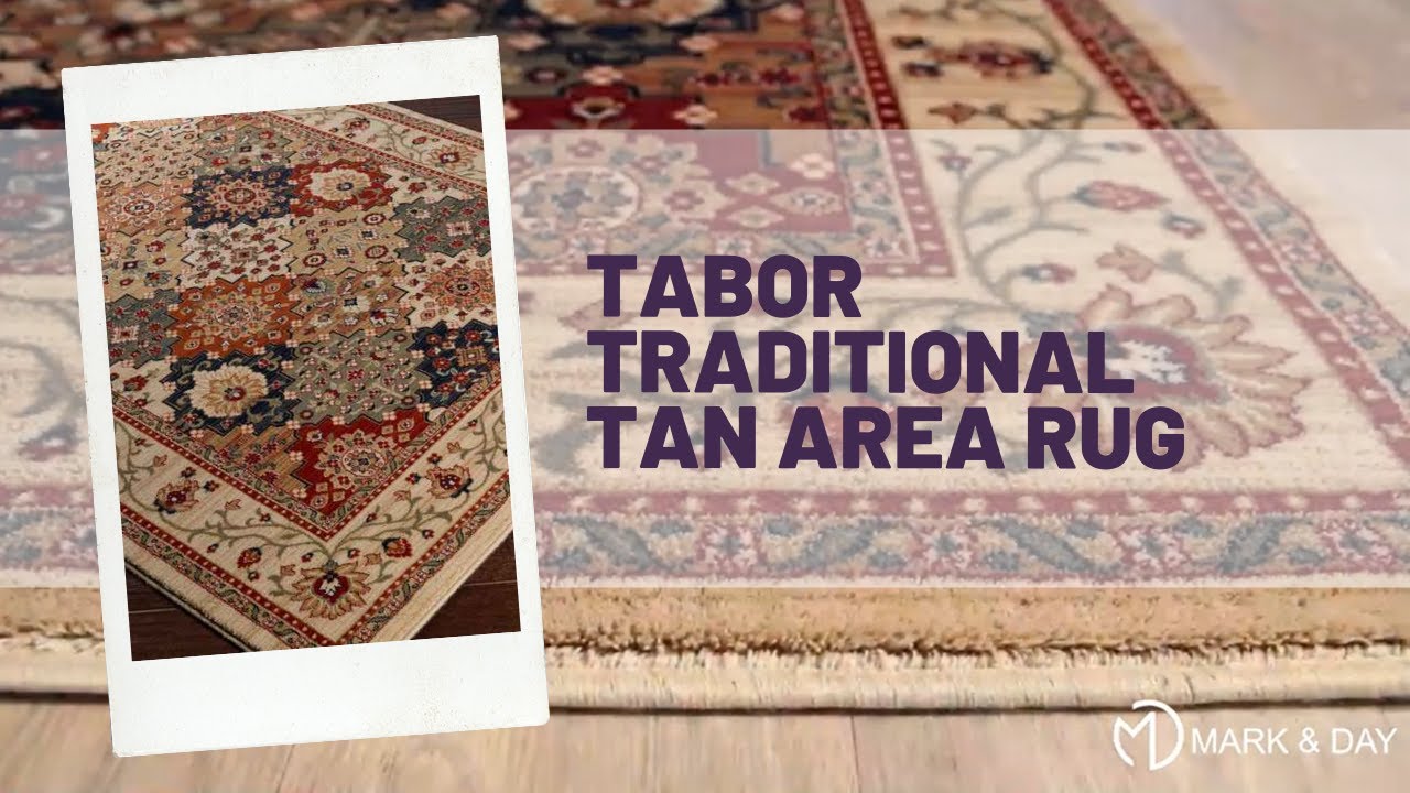 Tabor Traditional Tan Area Rug - YouTube