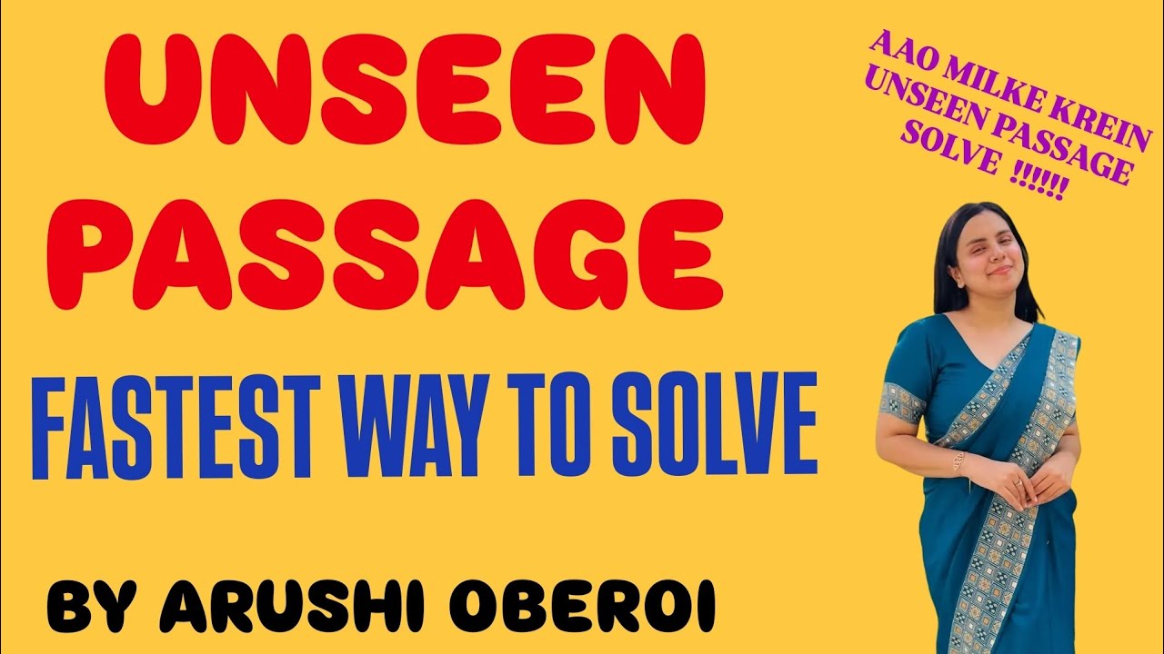 Solve unseen passage with me / Tips and tricks / sample unseen passage ...