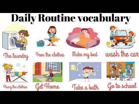 Daily routine vocabulary words in English |30 daily routine word ...