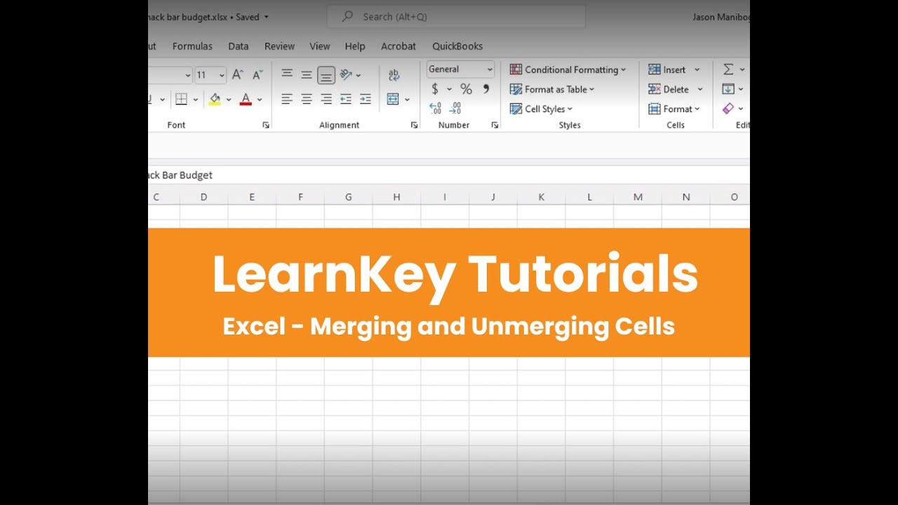 Excel 365 Apps Merge and Unmerge Cells - YouTube