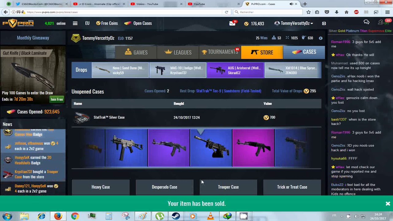 StatTrak™ Silver Case pvpro.com CASE OPENING 700 COINS + RAF CODE IN DESCRIPTION - YouTube