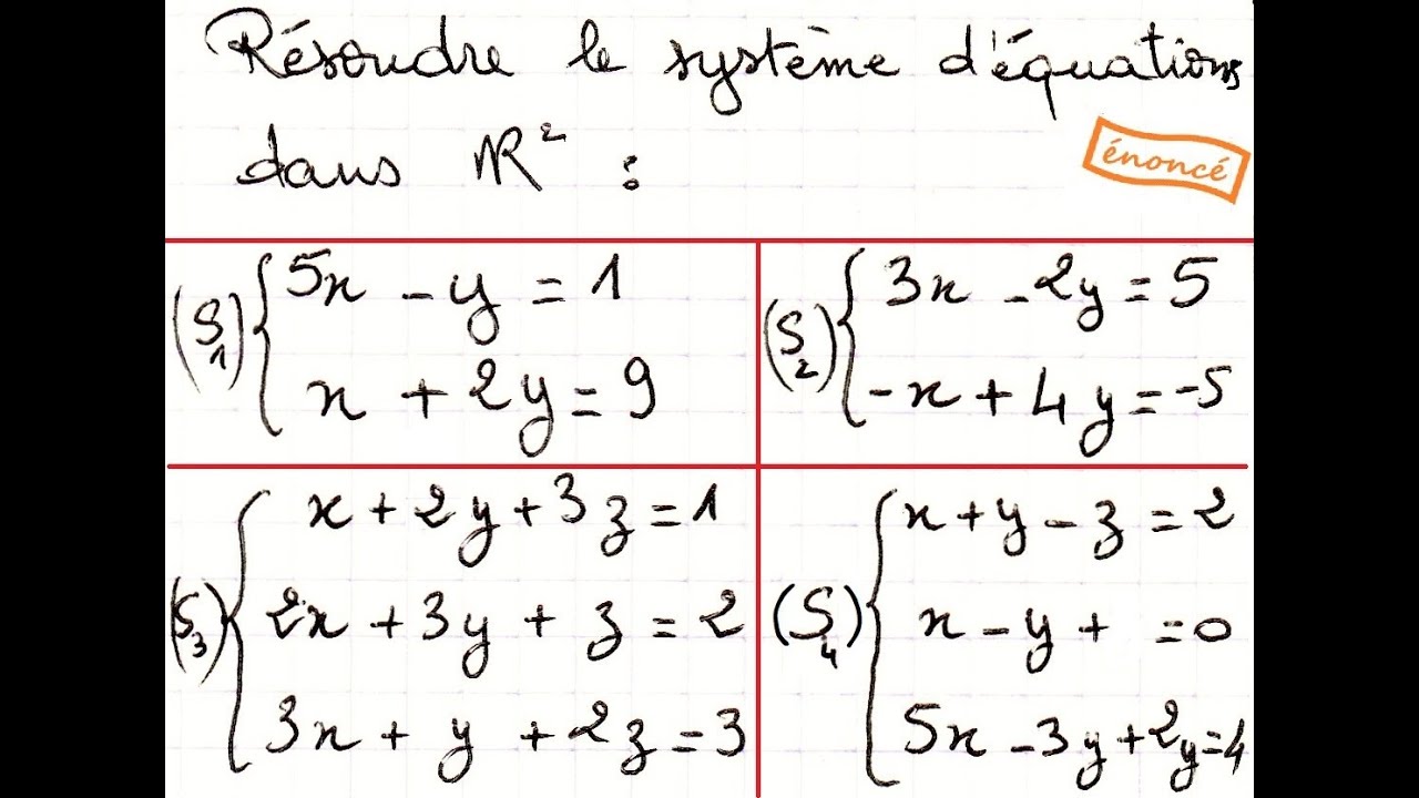 Résoudre un système d'équations par substitution - ( à 2 inconnues ou à ...