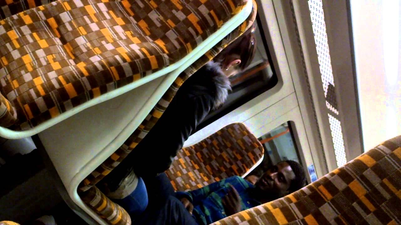 Funny drunk man on train - YouTube