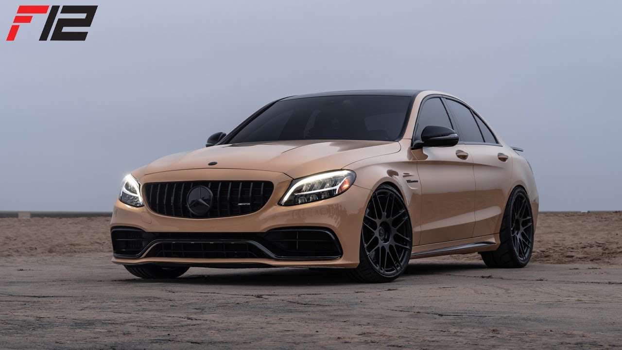 Tan Wrapped 2020 Mercedes-Benz C63 AMG on Aftermarket BD-F12 Wheels | F ...