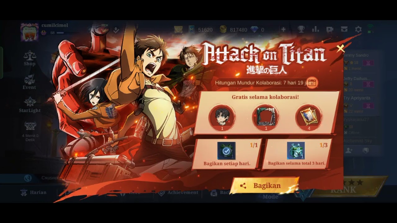 coming soon mobile legends "attack on Titan" - YouTube