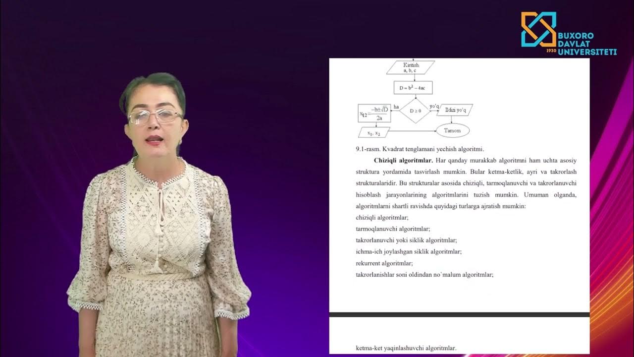Imomova Shafoat Mahmudovna. ALGORITMLASH VA DASTURLASH ASOSLARI. - YouTube