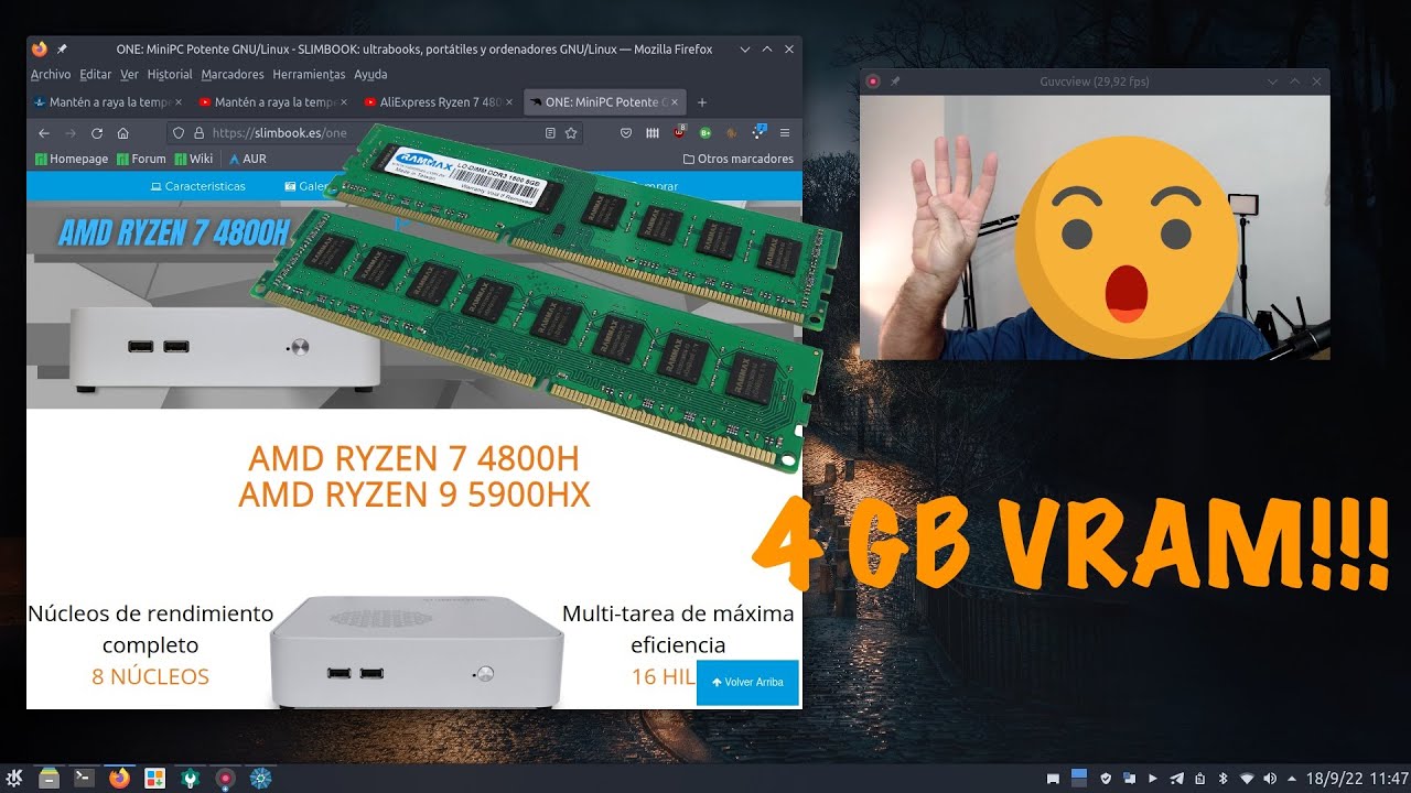 Cómo aumentar a 4GB la VRAM de la iGPU (gráfica integrada) en el SlimBook ONE AMD Ryzen 7 4800H ...