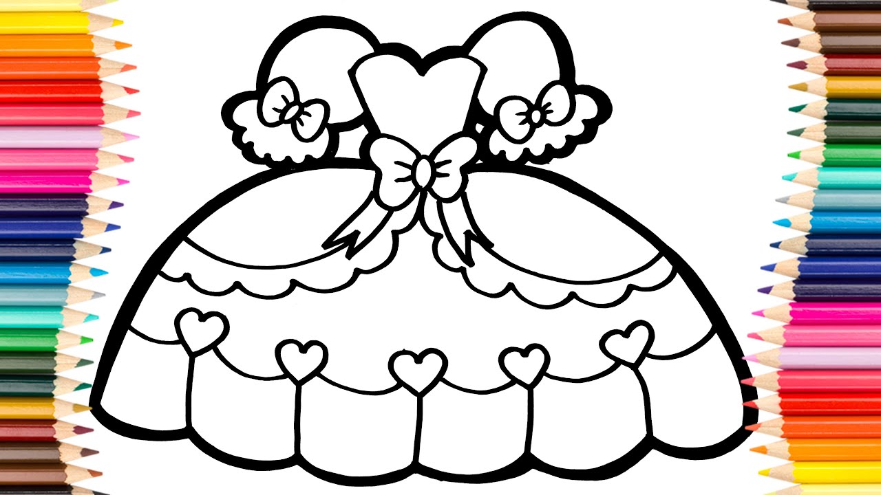 How to Draw a Fluffy Women's Dress Fun - YouTube