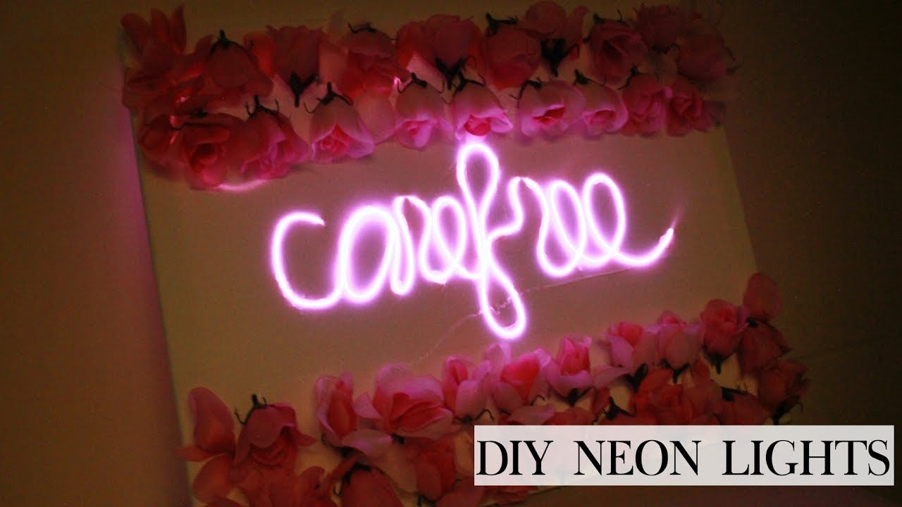 DIY Neon Lights Sign | Kelsley Nicole - YouTube