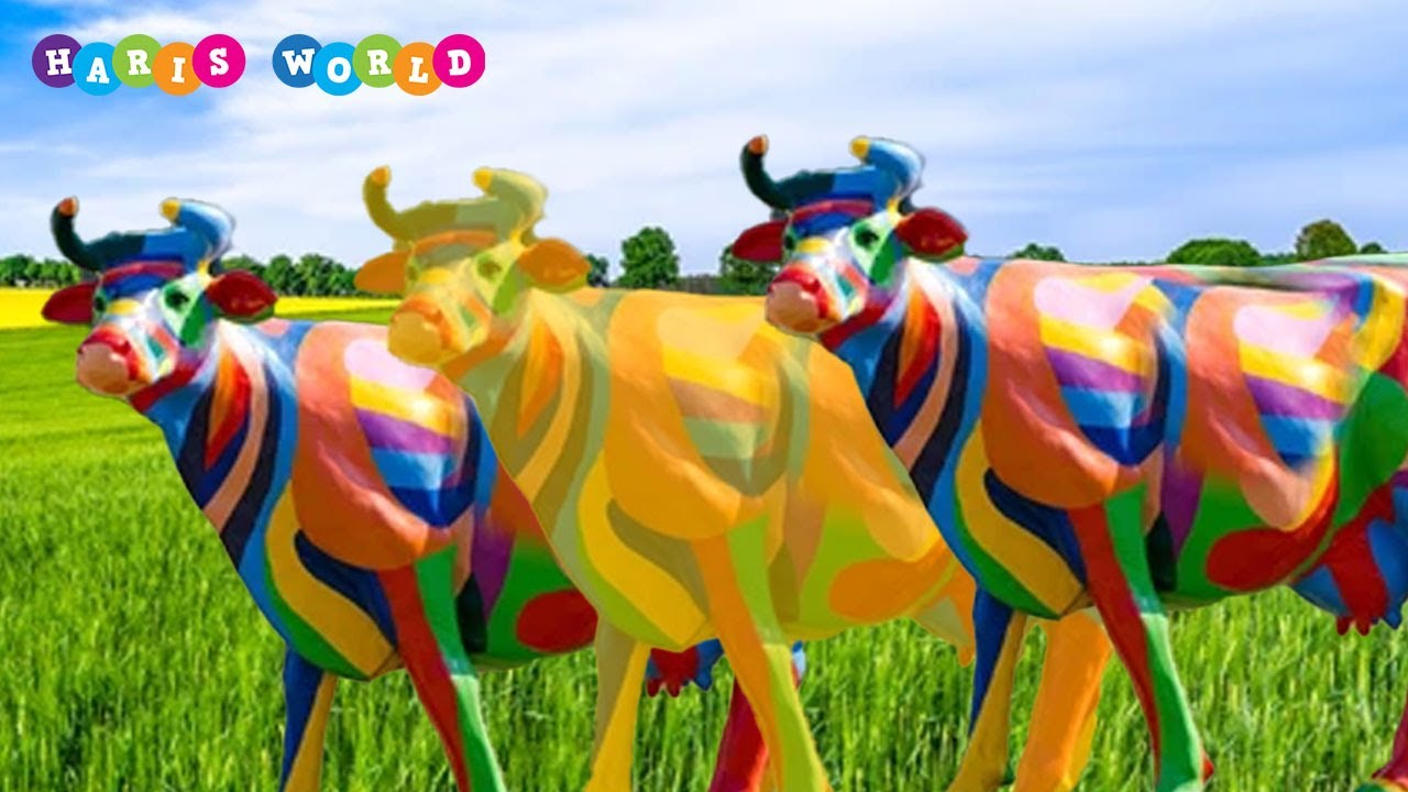 Colorful Cow | Kids Learning Video | Animal Colorful video @harisworld ...