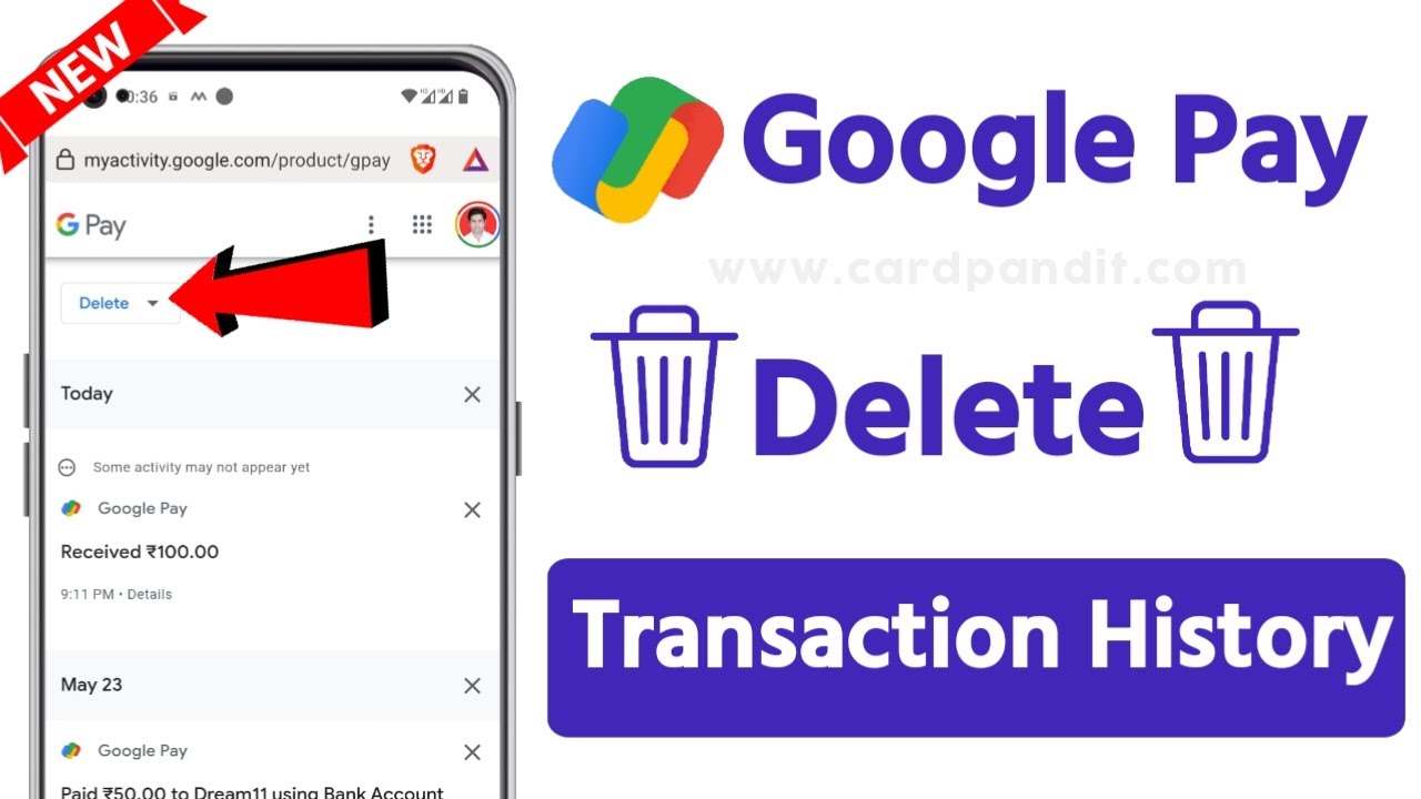 How To Delete Google Pay Transaction History 2024 | How To Clear G pay ...