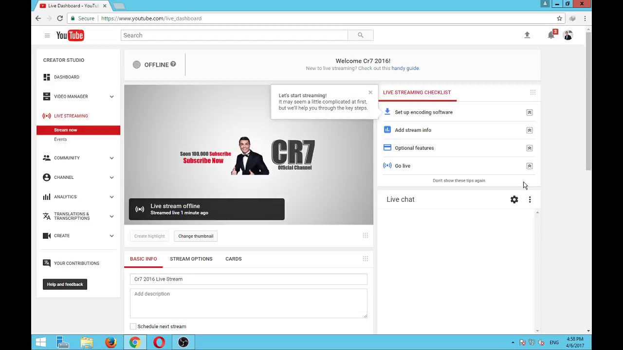 Cr7 2016 Live Stream - YouTube